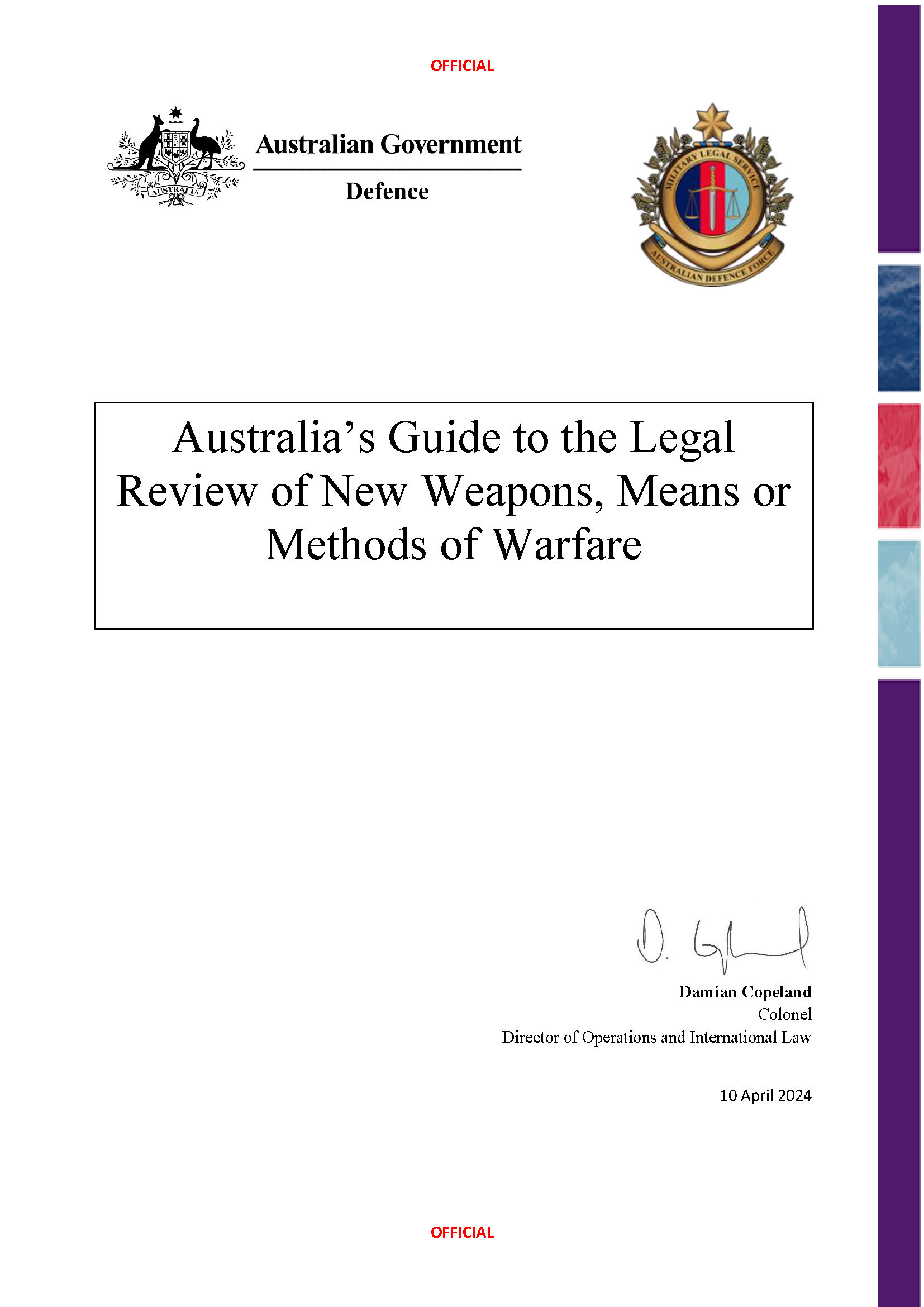 Australia — Legal Review of Weapons
